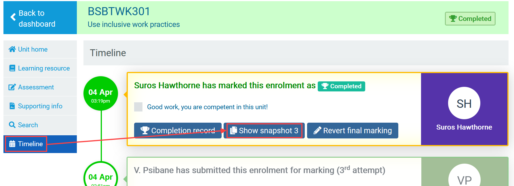 Downloading learner transcripts – Catapult