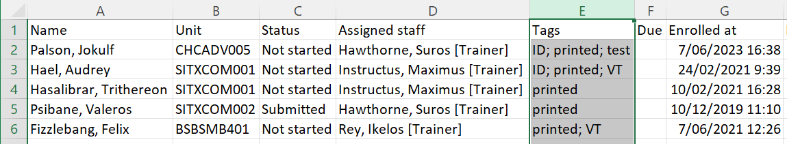 Using "tags" in the Enhanced Catapult LMS – Catapult