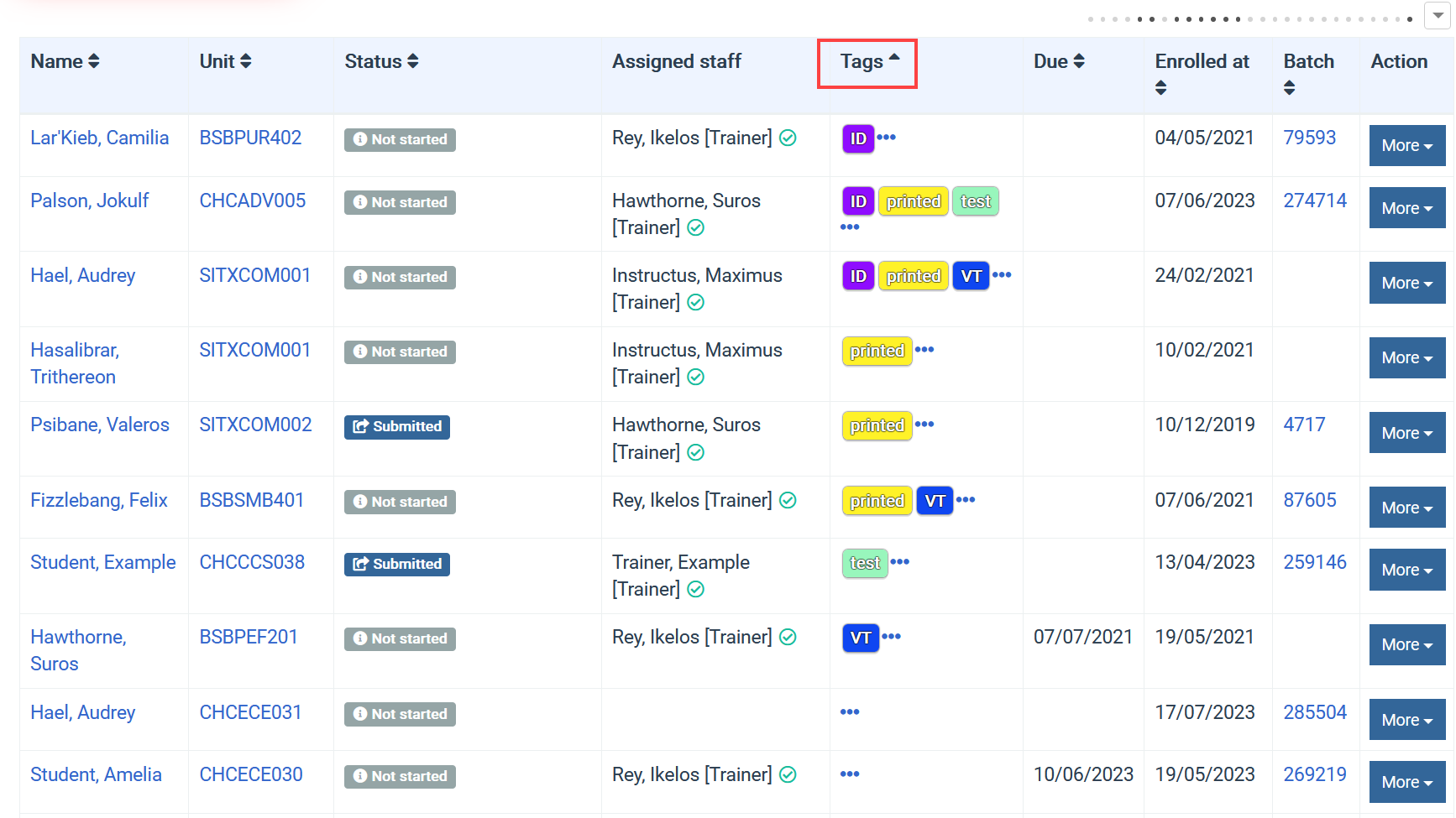 Using "tags" in the Enhanced Catapult LMS – Catapult